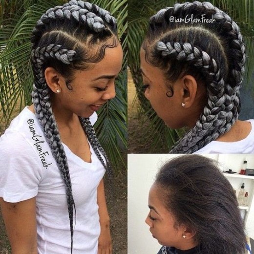 13 Drool-Worthy Gray Braids Inspiration Styles - JJBraids
